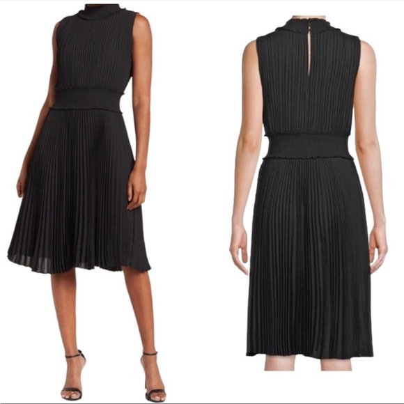 Nannette | Dresses | Nanette Nanette Lepore Pleated Sleeveless Black ...